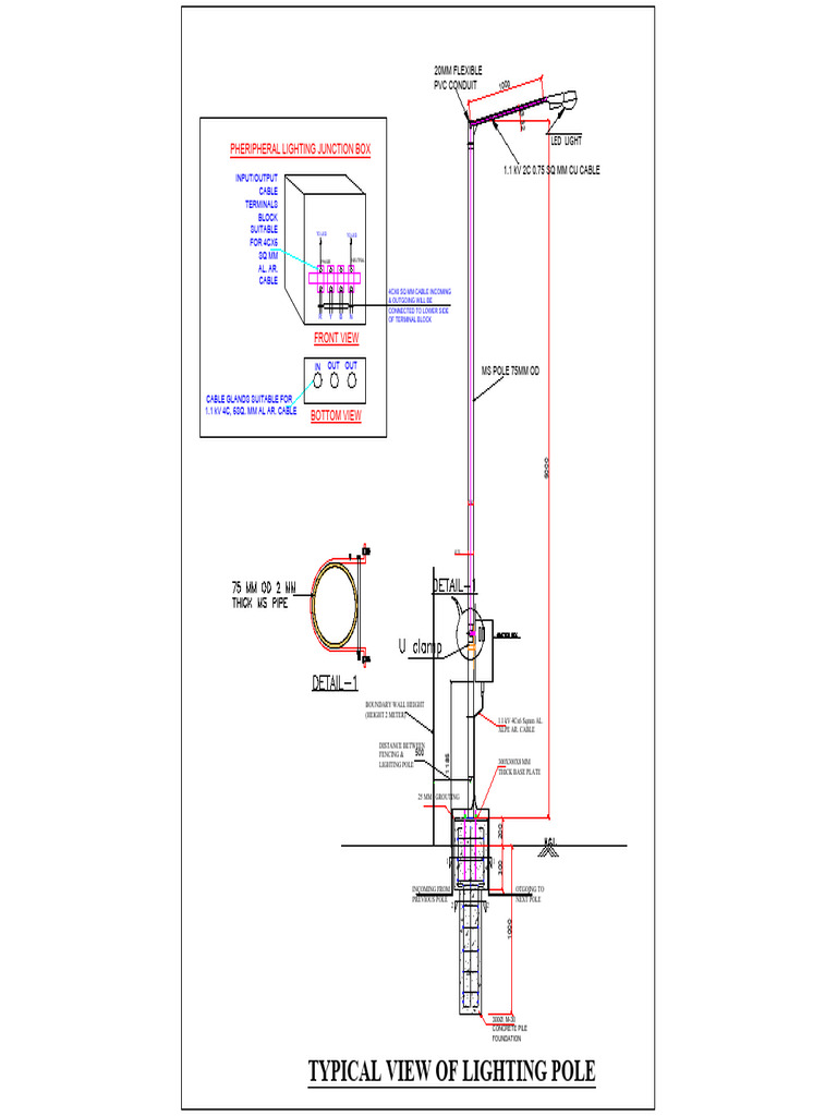 Street Light Pole | PDF | Electrical Components | Equipment