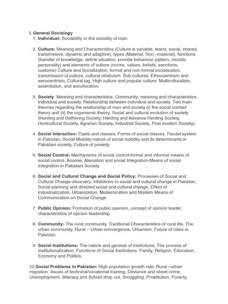 Overview of General Sociology Concepts | PDF | Society | Sociology