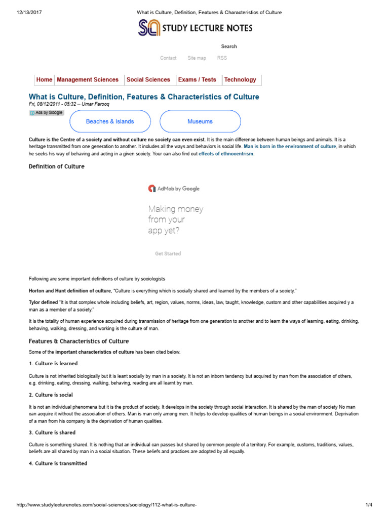 Characteristics and Definition of Culture | PDF | Society | Traditions