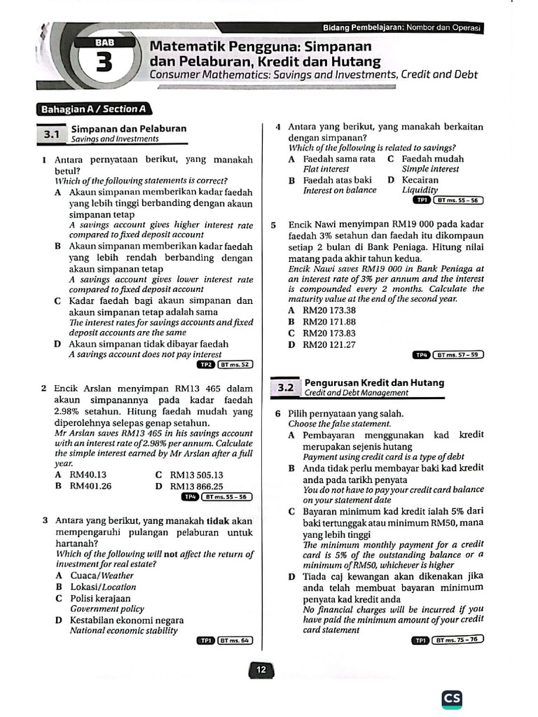 EXC - Math F3 - Bab 3 | PDF