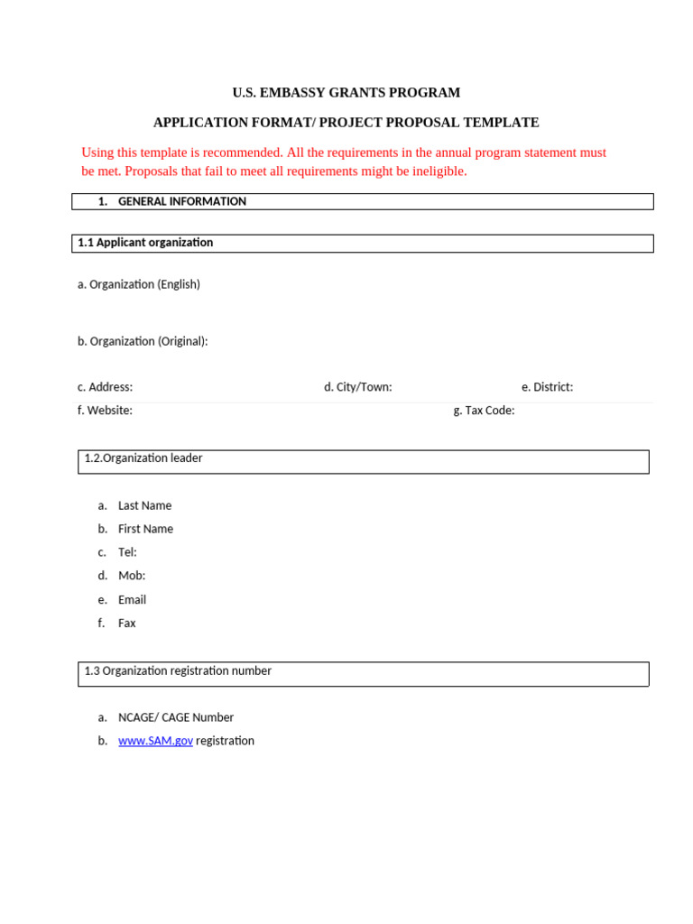 U.S. Embassy Grants Application Guide | PDF | Economies | Business