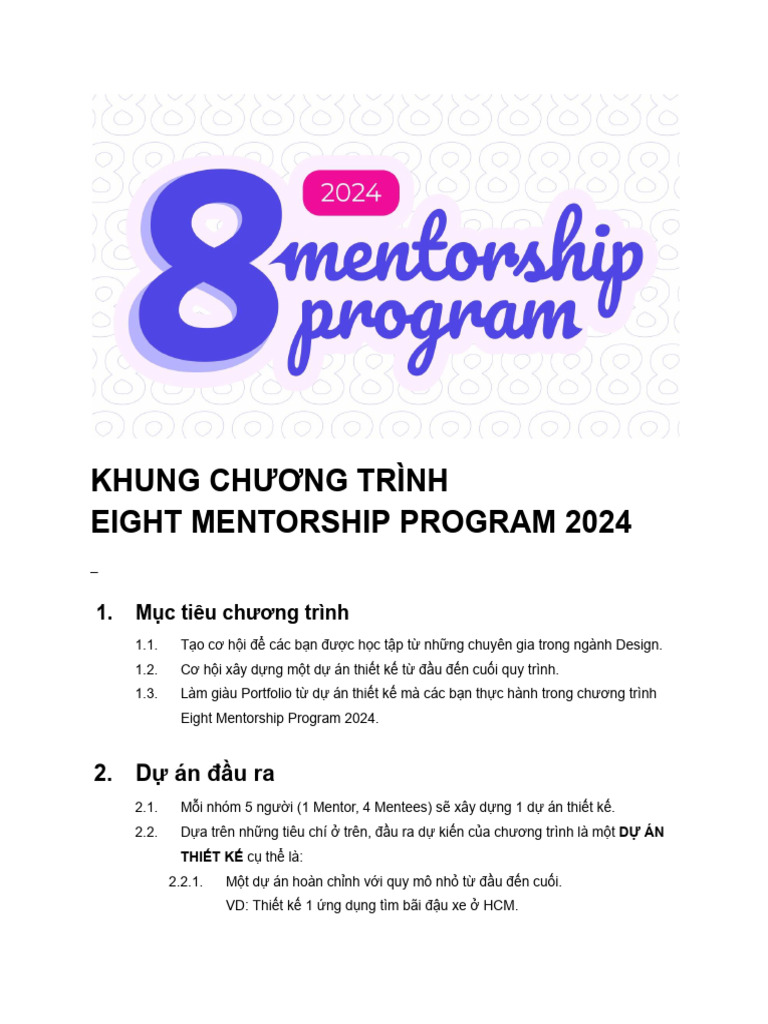 Eight Mentorship Program Outlines | PDF