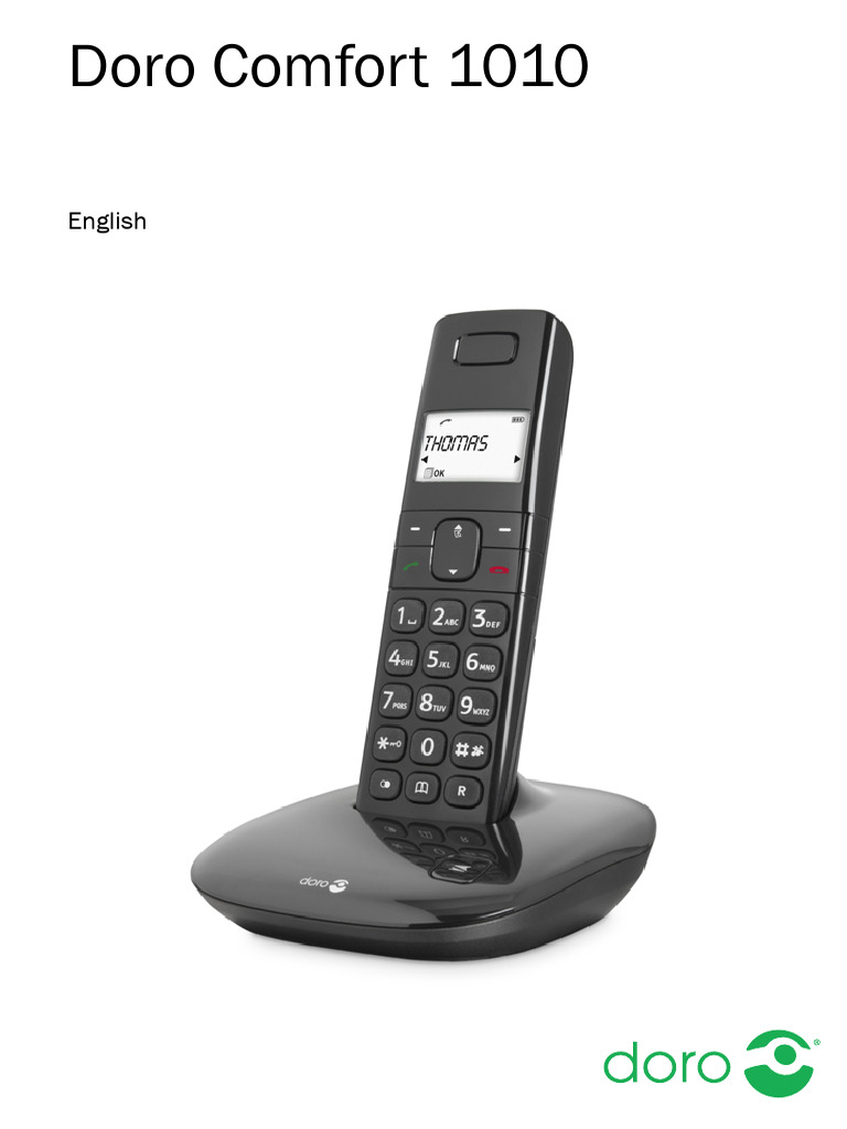 Manual Doro Comfort 1010 en v20r17430 | PDF | Telephone | Battery Charger