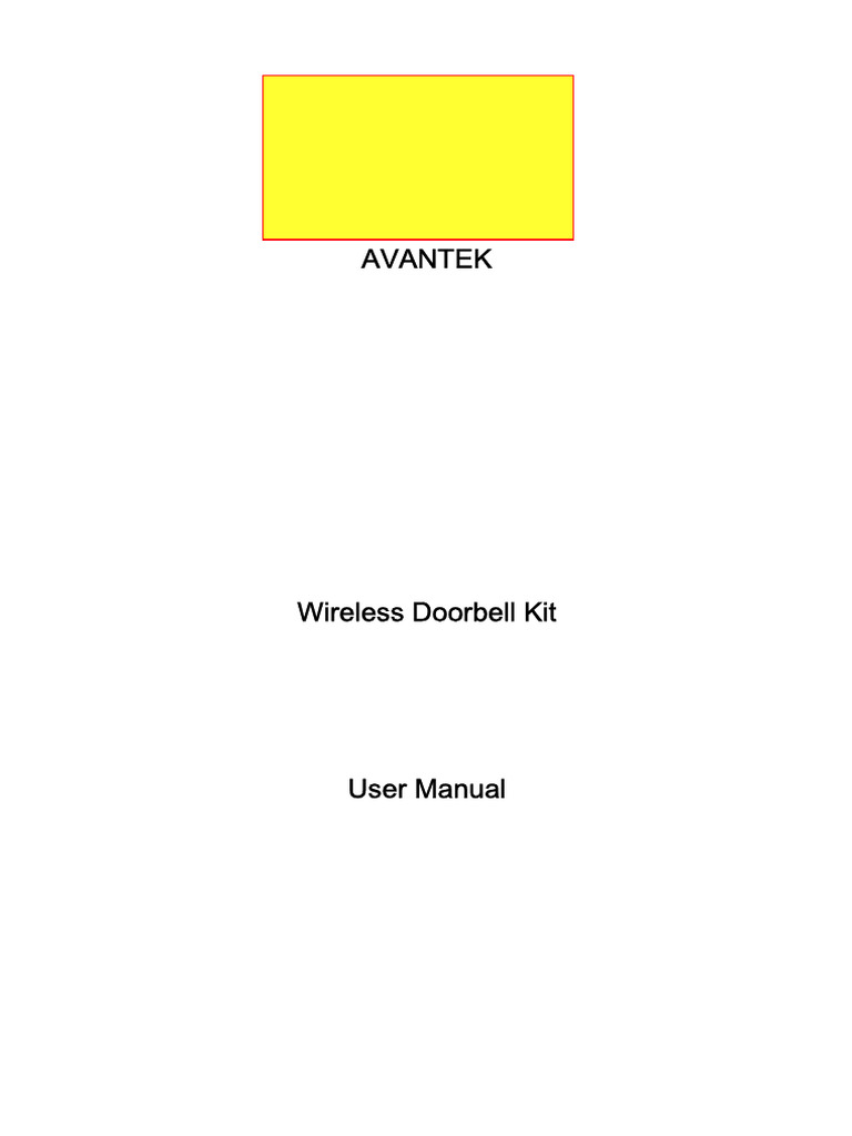 Avantek Wireless Doorbell User Manual | PDF | Manufactured Goods ...