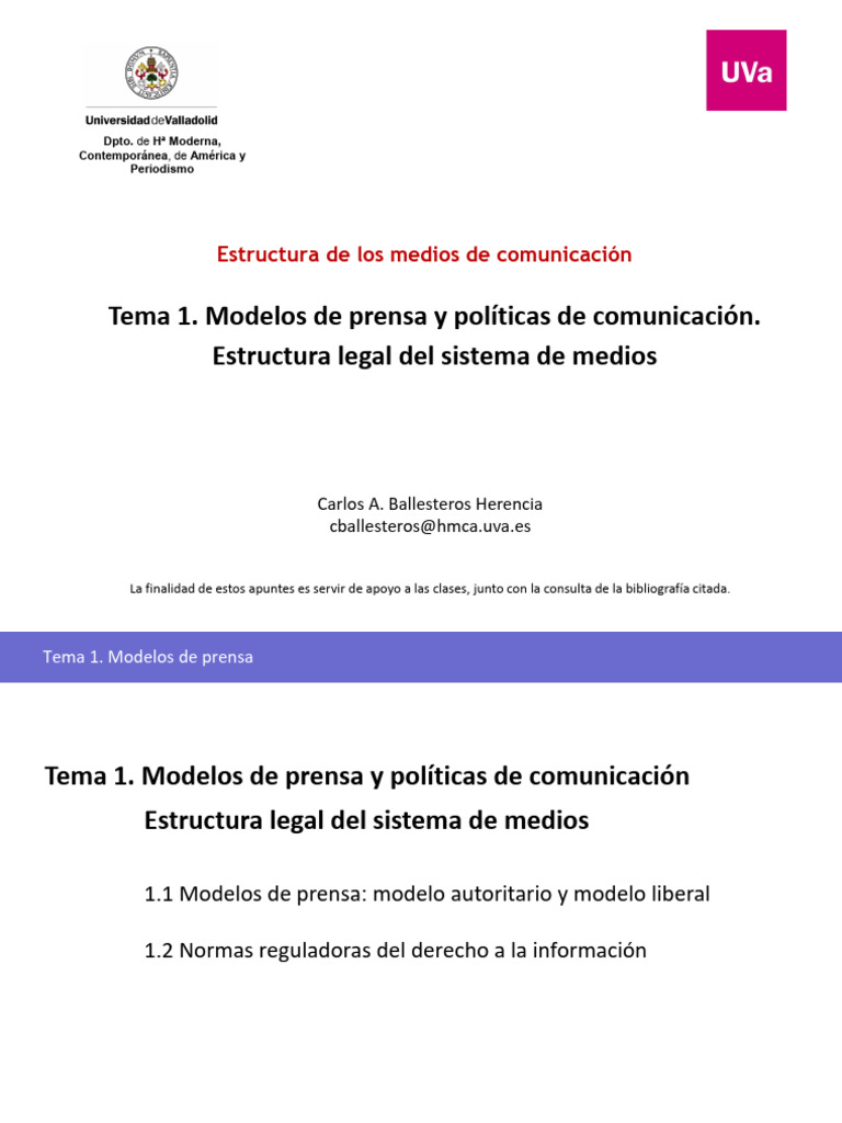 tema 1 modelos de prensa y regulación legal | PDF | Libertad de expresión | Verdad