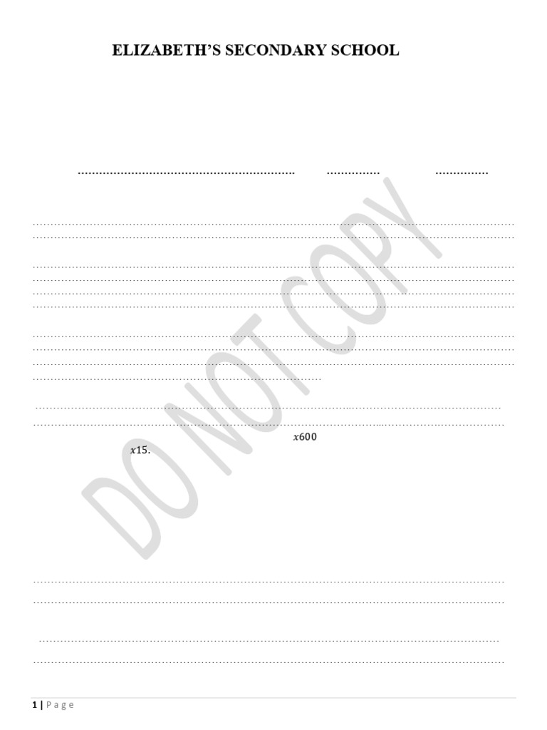BIOLOGY FORM 1 END OF TERM 2 EXAM PDF Cell Biology Biology