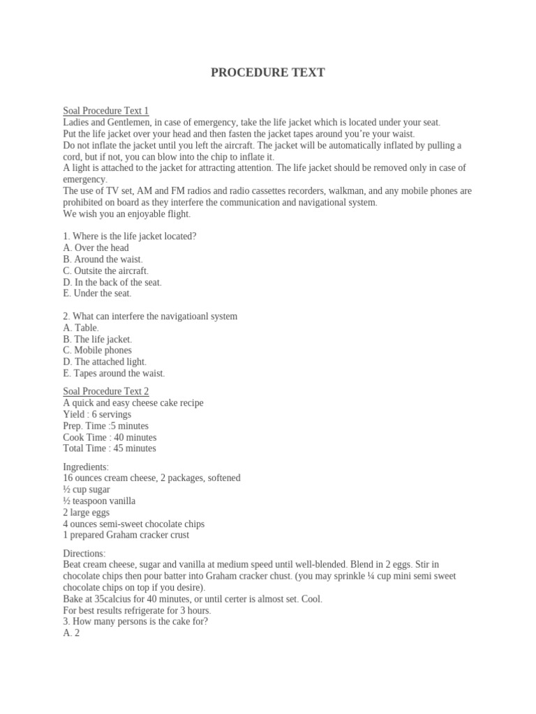 Procedure Text - CC - 9 | PDF | Compact Disc | Cakes