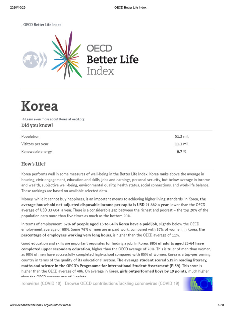 OECD Better Life Index | PDF | Air Pollution | Unemployment
