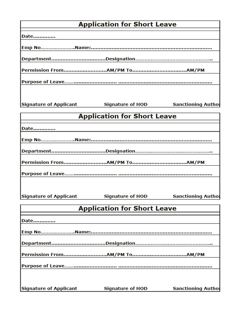 Short Leave Application | PDF | Law