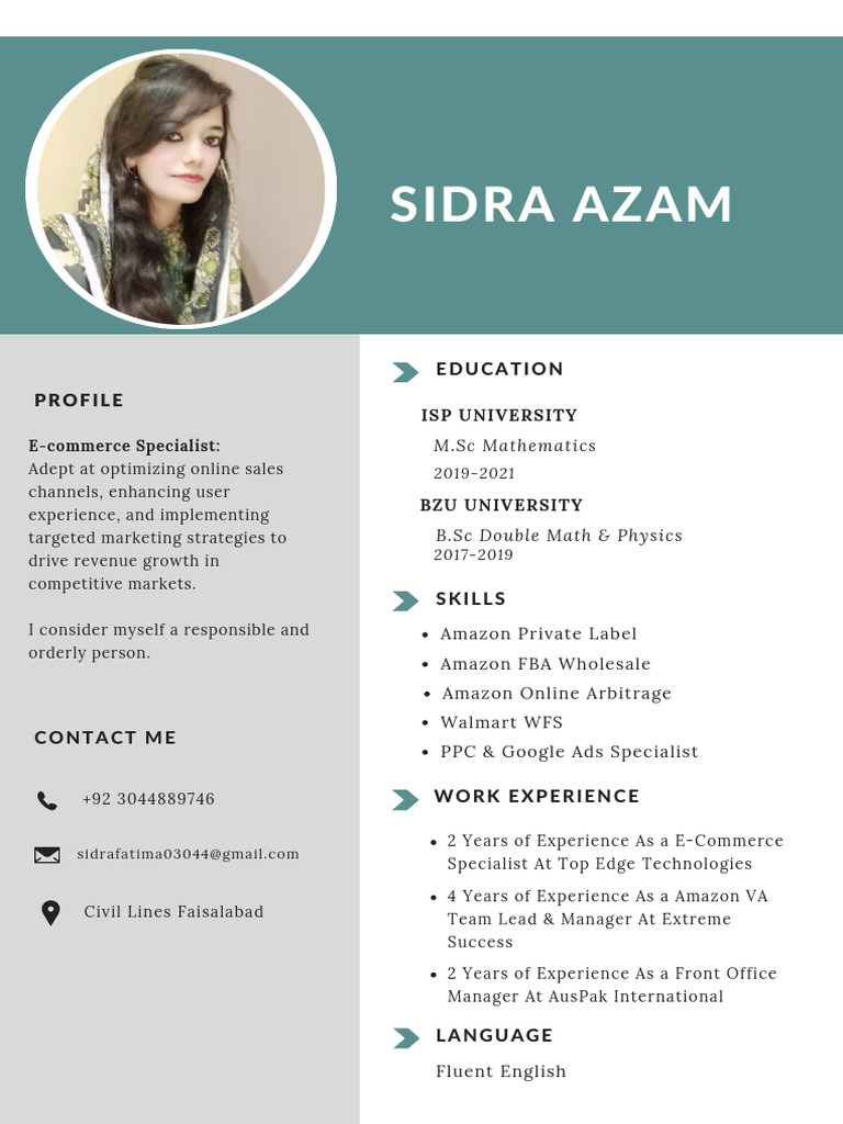 Resume Sidra Azam | PDF | Career & Growth