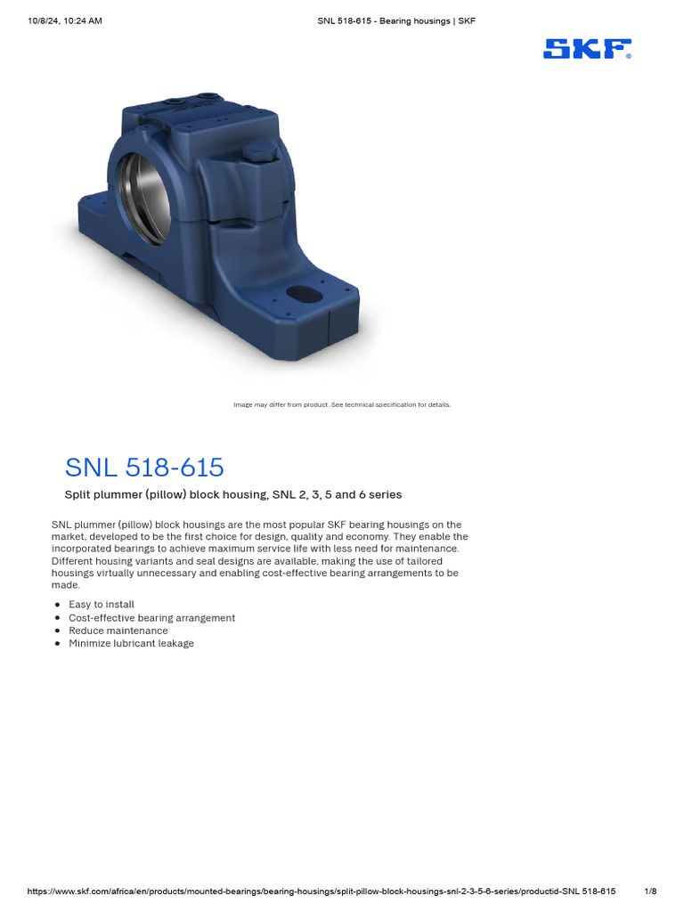 SNL 518-615 - Bearing Housings - SKF | PDF | Bearing (Mechanical) | License