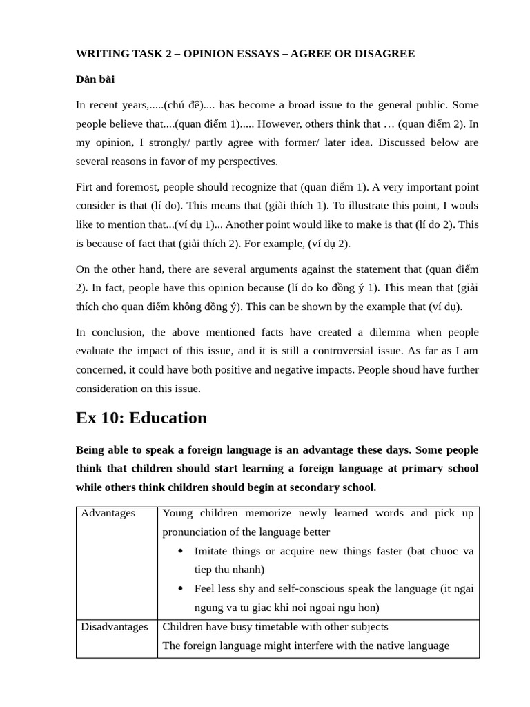 VSTEP Writing Task 2: Opinion Essay Guide | PDF | Tobacco Smoking ...