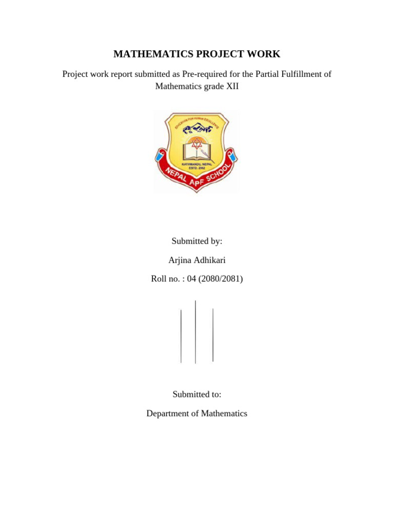 Mathematics Project Work | PDF | Trigonometric Functions | Summation