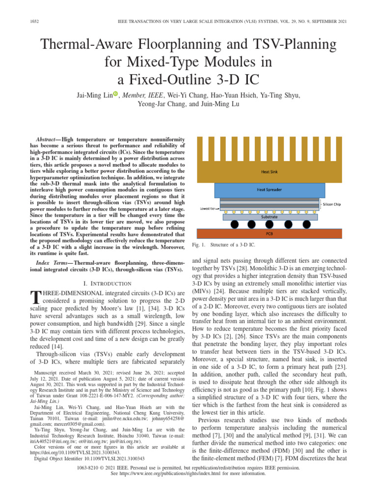 Thermal-Aware Floorplanning and TSV-Planning For Mixed-Type Modules in ...