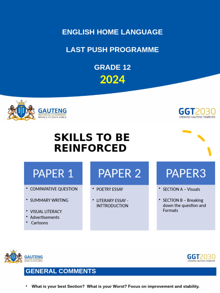 Grade 12 English Last Push 2024 Guide | PDF | Poetry | Essays
