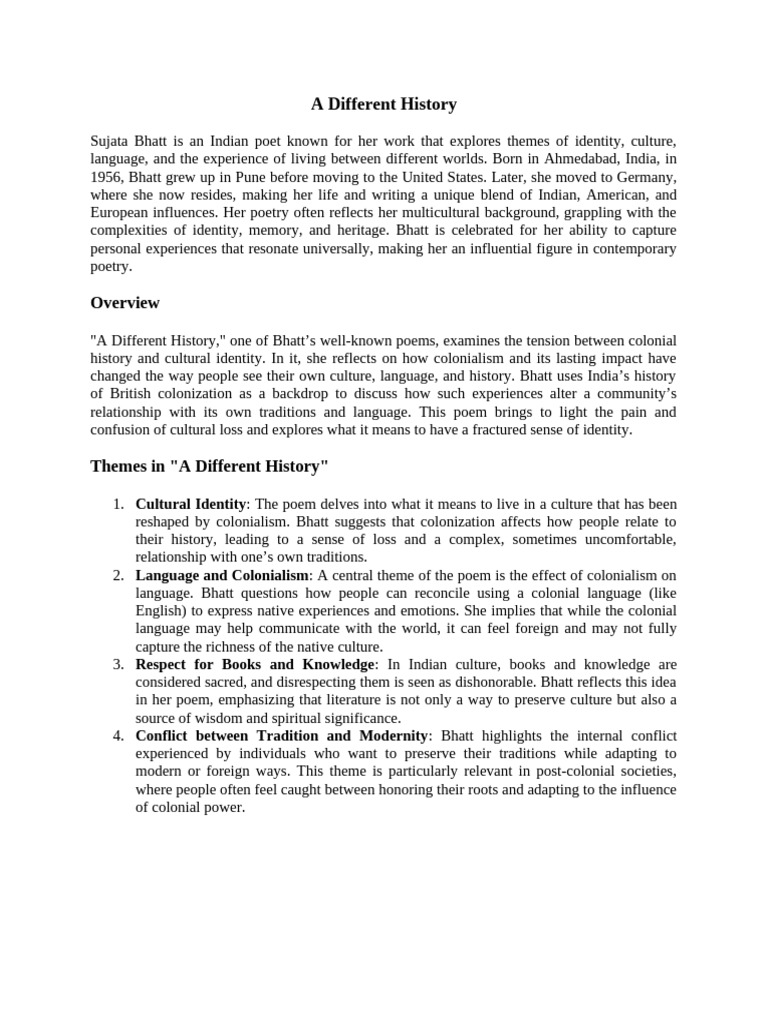 A different history | PDF | Poetry | Traditions