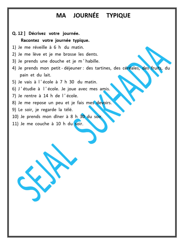 3-Ma Journée Typique | PDF