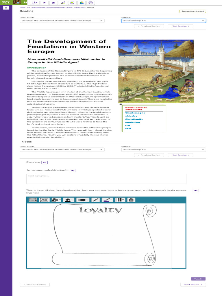 Introduction - Section - TeachTCI | PDF | Middle Ages | Feudalism