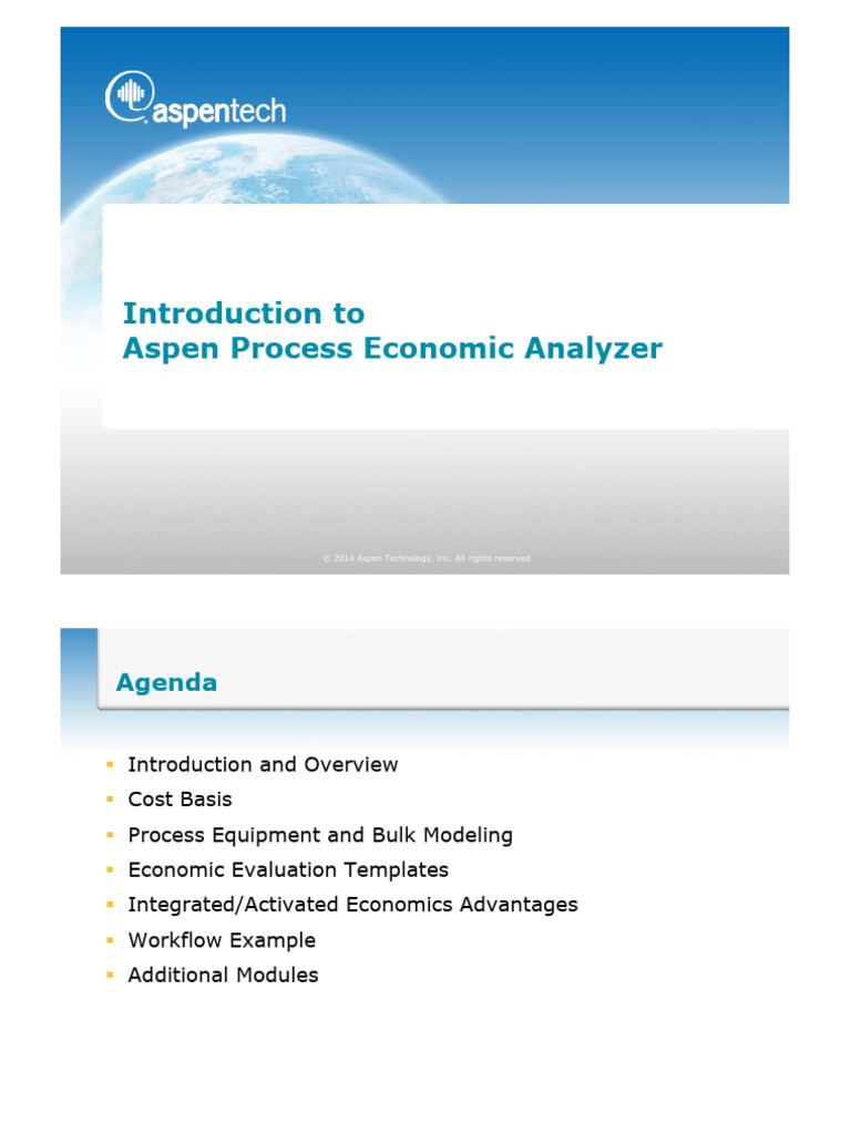 Aspen Process Economic Analyzer Guide | PDF | Simulation | Computer File