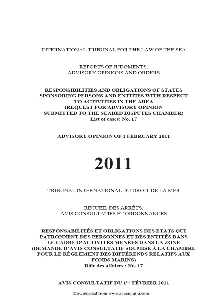 State Responsibility in Seabed Disputes | PDF | United Nations ...