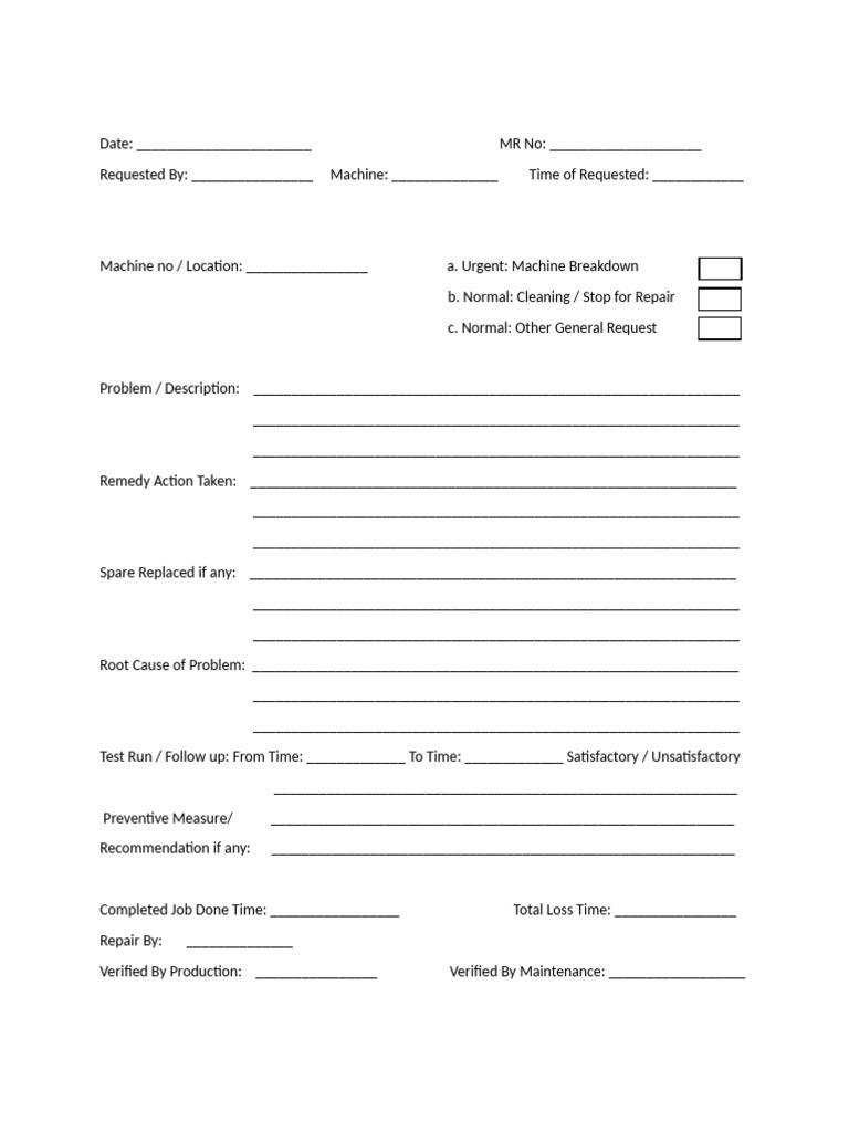 Maintenance Requisition | PDF