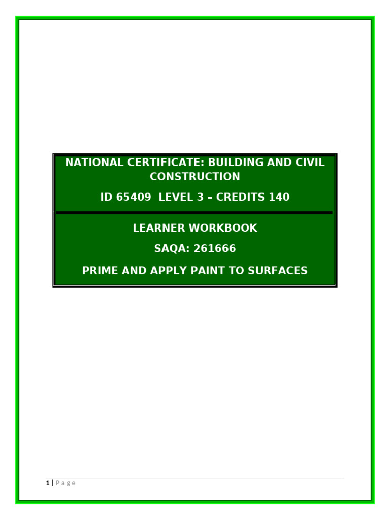 SAQA - 261666 - Learner Workbook | PDF | Career & Growth | Business