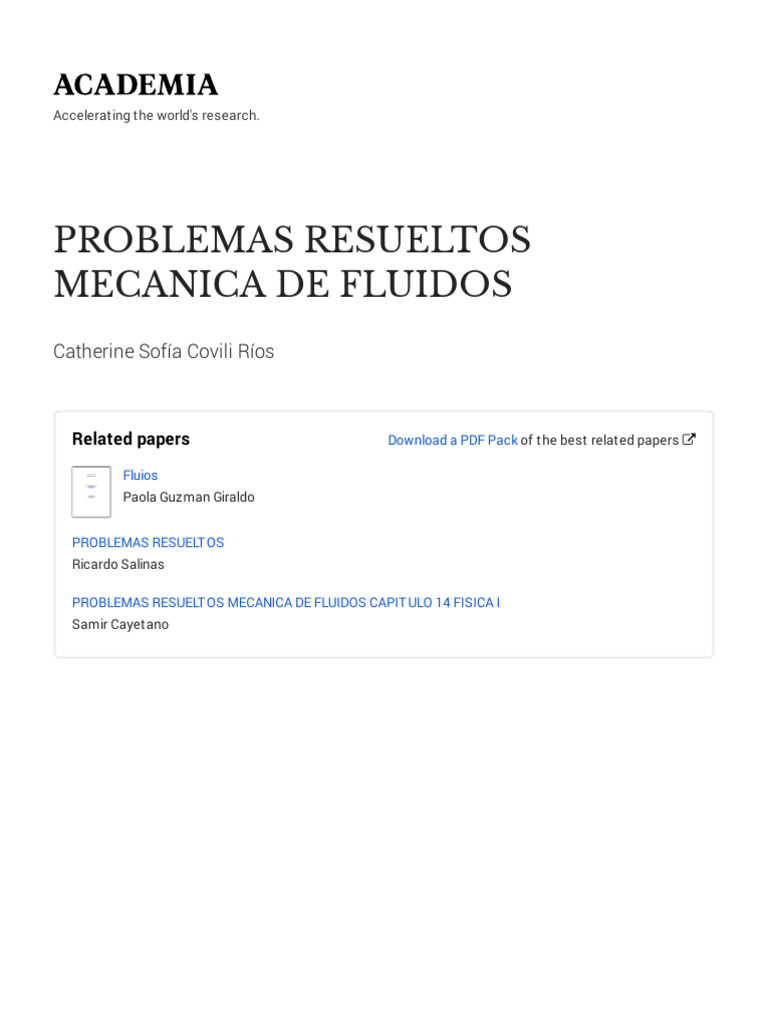 Pdfcoffee.com Problemas Resueltos Mecanica de Fluidos | PDF | Pascal (Unidad) | Densidad