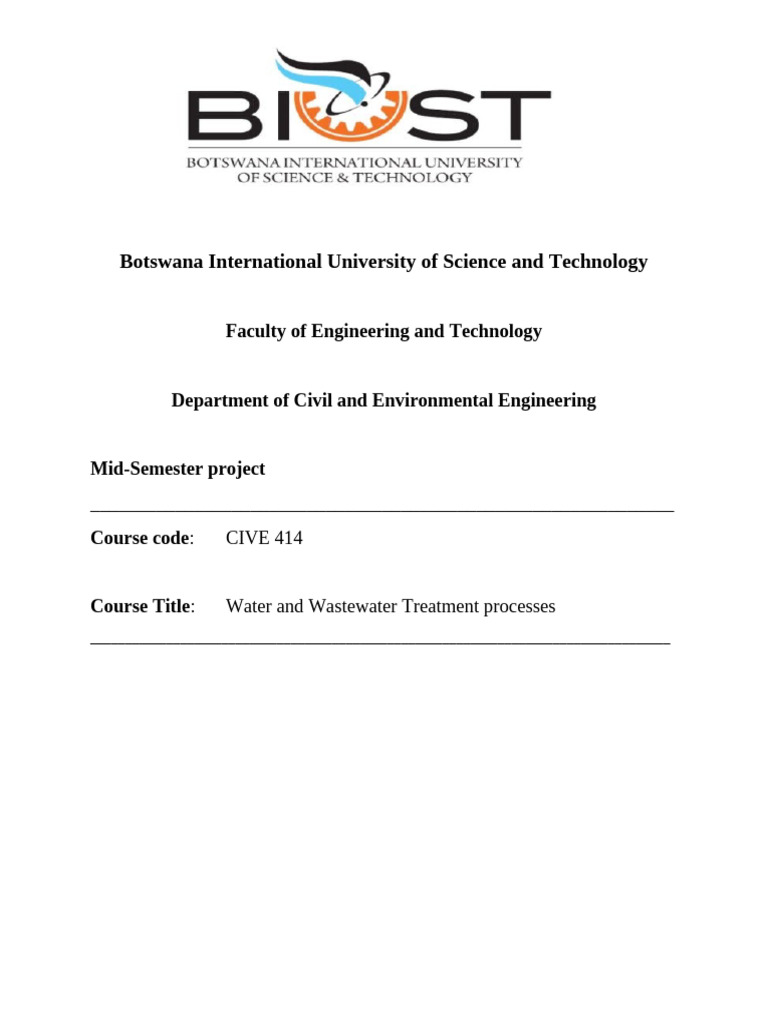 BIUST Wastewater Treatment Project Report | PDF | Sewage Treatment ...