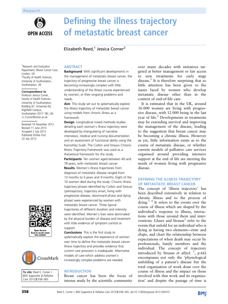 Trajectory model for breast cancer patients | PDF | Cancer | End Of ...