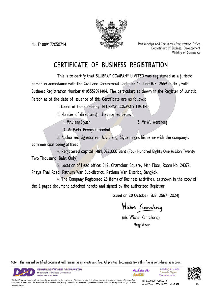 Bluepay DBD v.eng20!10!2567 | PDF | Payments | Money