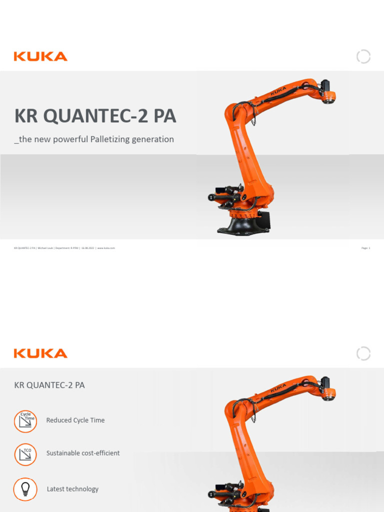 KR QUANTEC-2 PA: Advanced Palletizing Robot | PDF | Computing