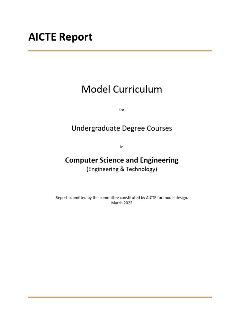 AICTE CSE CurriculumReptDraft v1 | PDF | Curriculum | Machine Learning