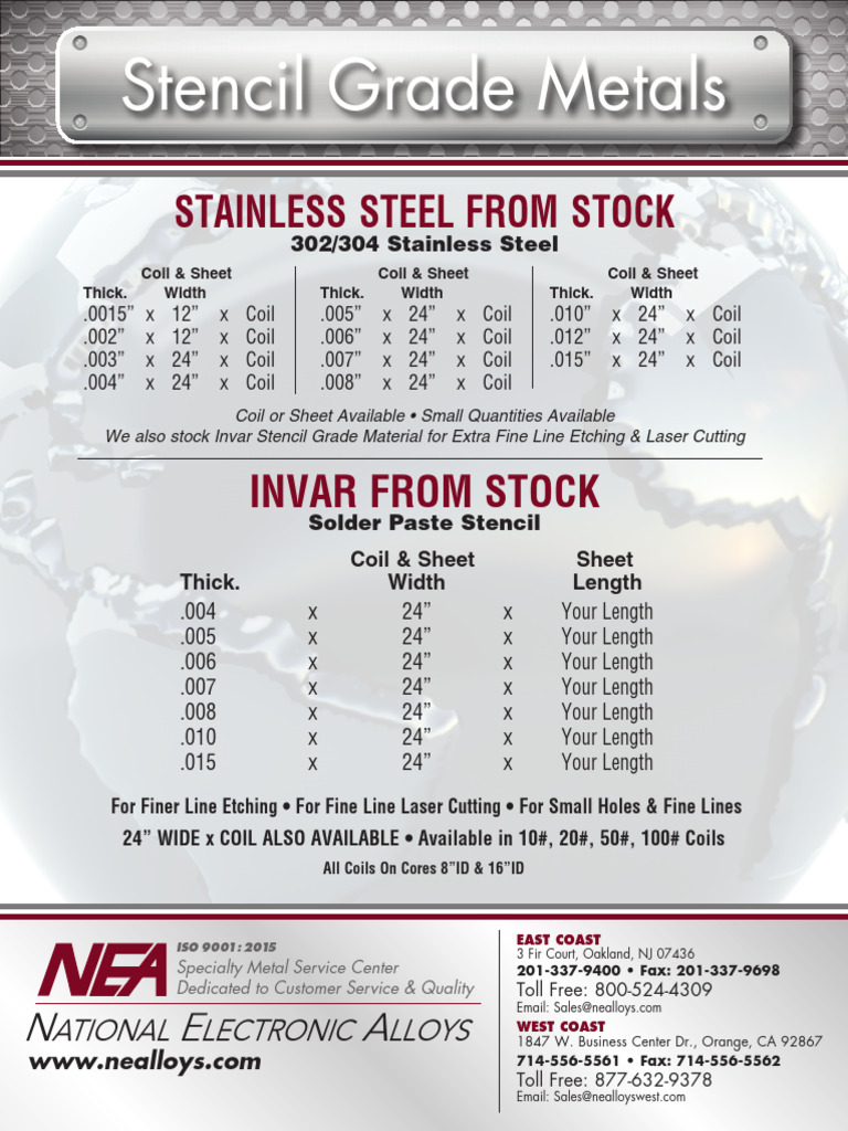 Stencil - Grade 300 Series SS | PDF | Sheet Metal | Building Materials