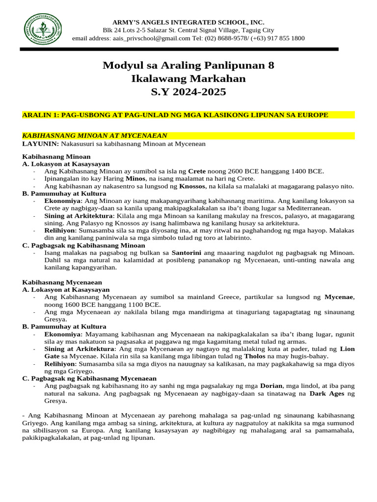 Ap8 Q2 Learning Module Copy Pdf