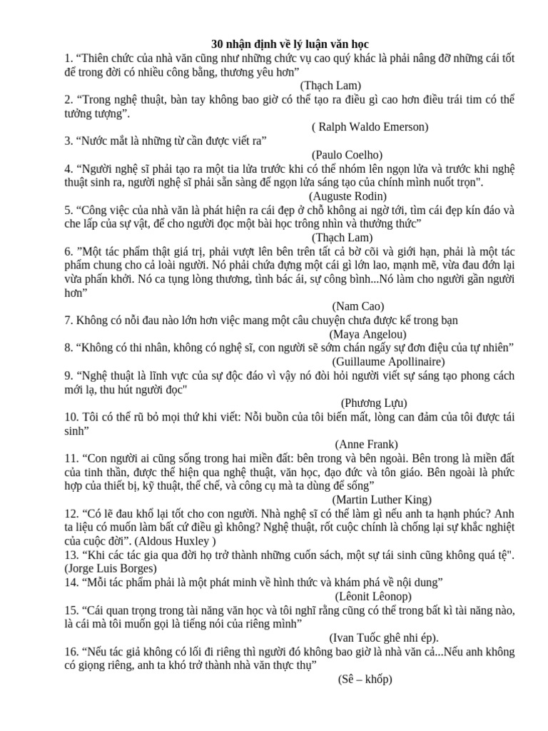 30 NHẬN ĐỊNH llvh | PDF