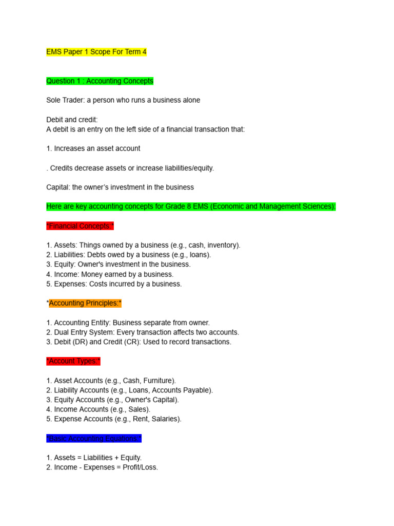 EMS Paper 1 Scope | PDF