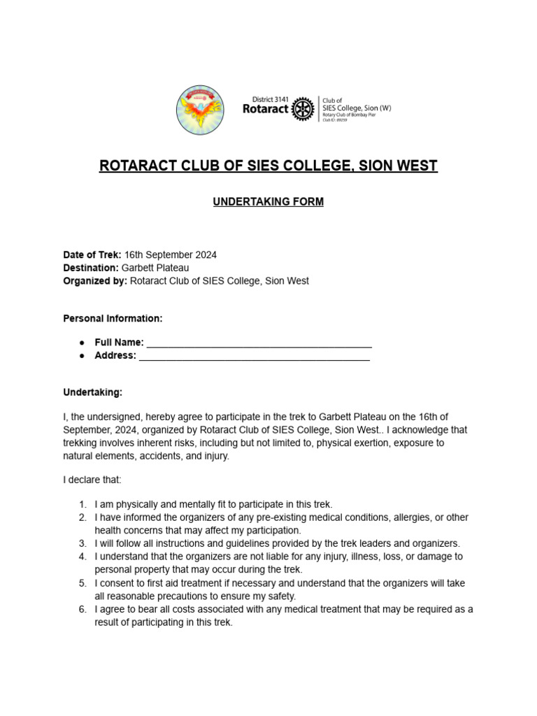 Undertaking Form | PDF