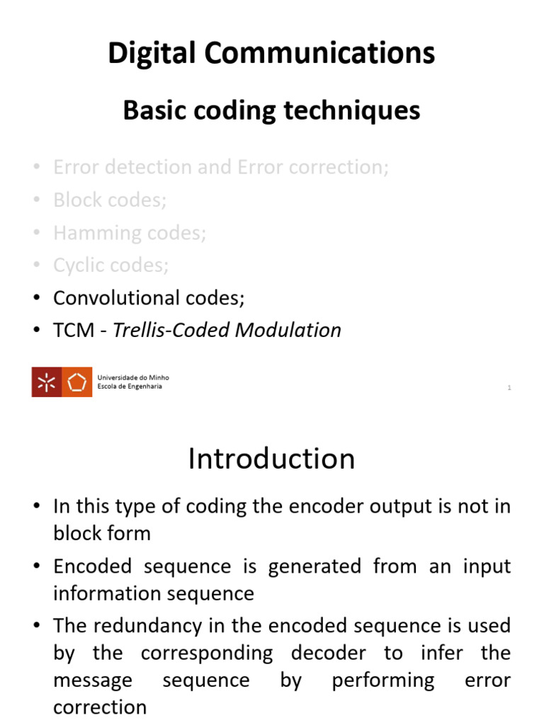 Digital Communications: Basic Coding Techniques | PDF ...