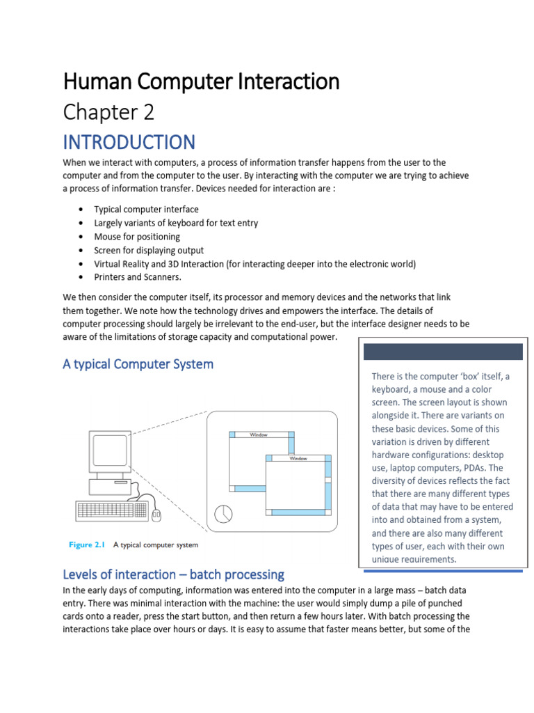 Human-Computer Interaction Overview | PDF | Printer (Computing) | Computer Keyboard