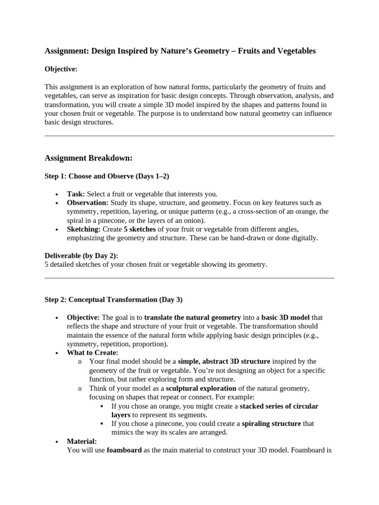 Assignment - Fruits | PDF | Geometry | 3 D Modeling