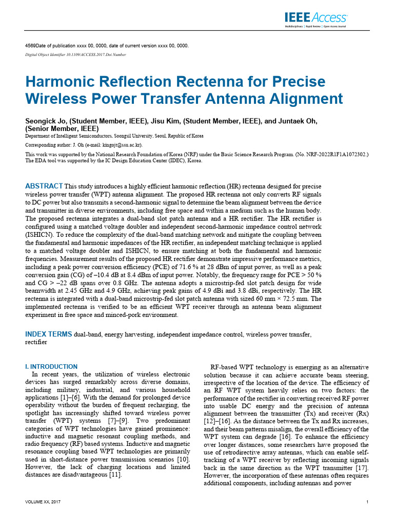 Harmonic_Reflection_Rectenna_for_Precise_Wireless_ | PDF | Rectifier | Antenna (Radio)