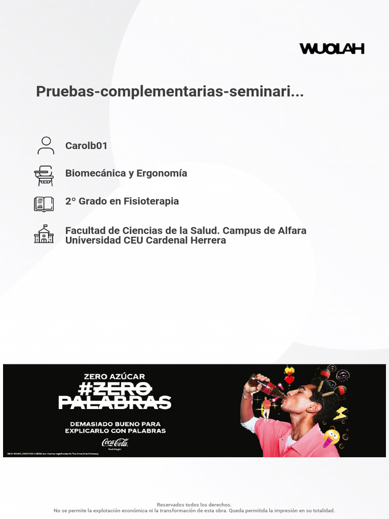 Wuolah Free Pruebas Complementarias Seminario 2 | PDF | Hombro ...