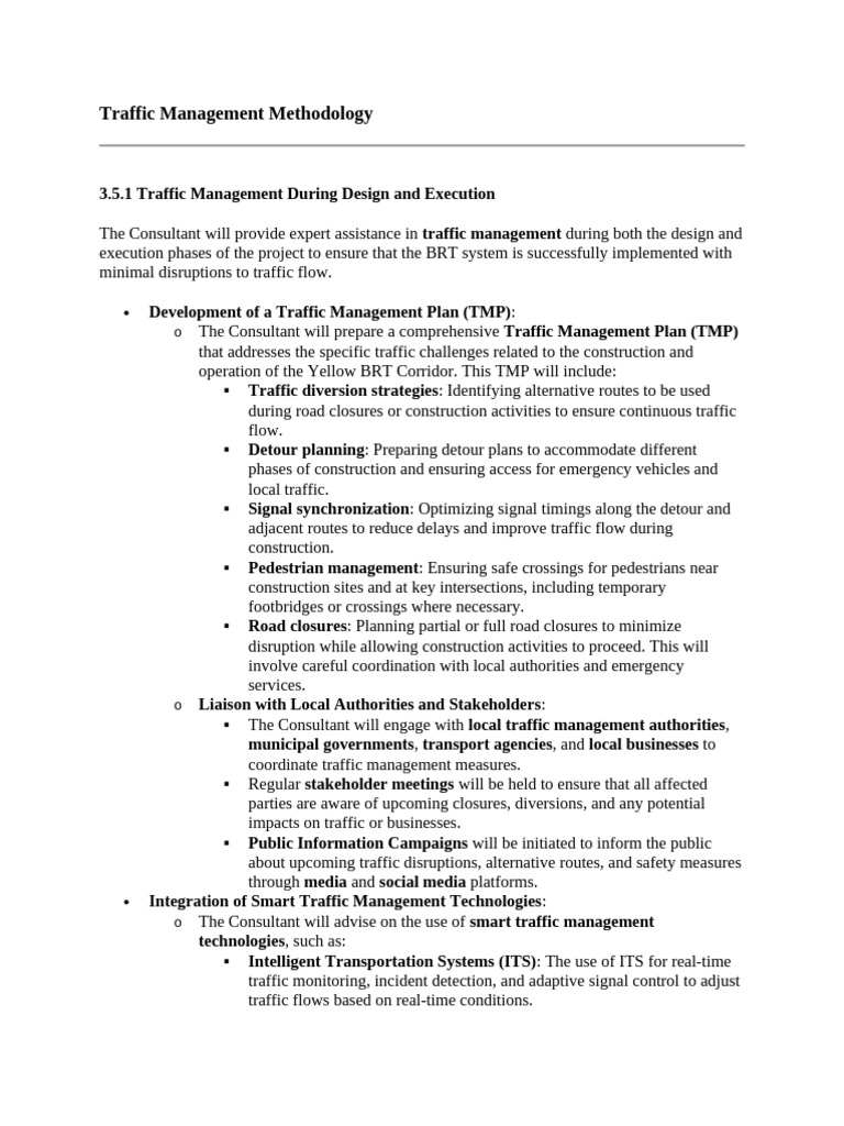 Traffic Management Methodology | PDF | Traffic | Road Safety