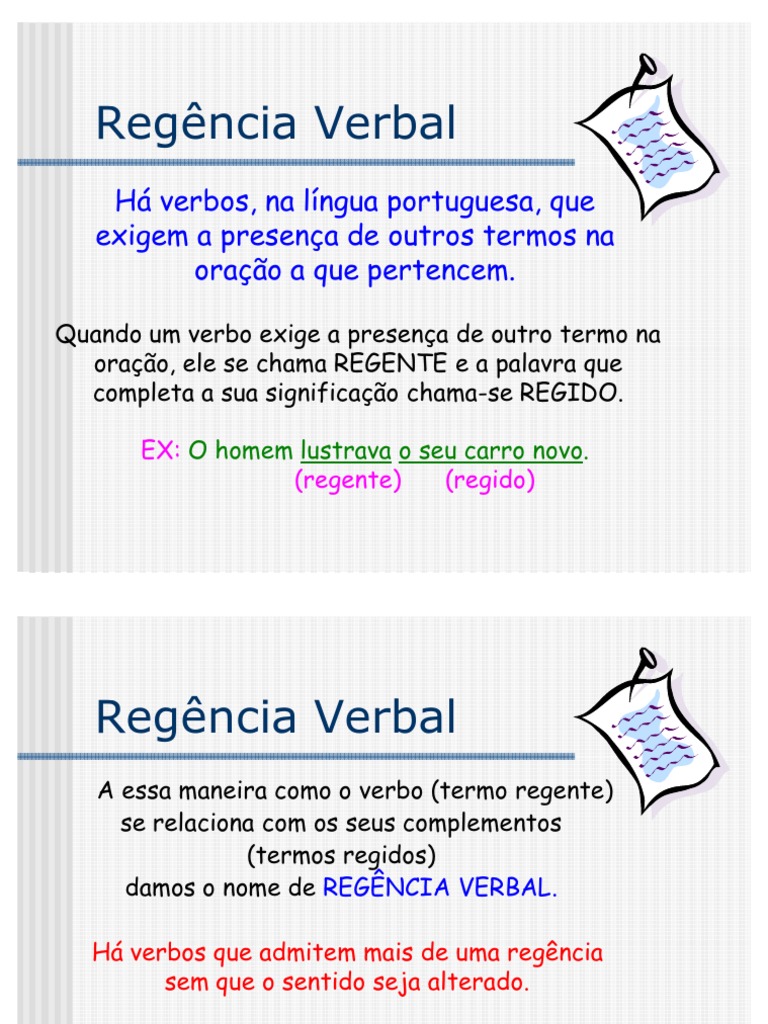 Regência Verbal: Conceitos e Exemplos | PDF