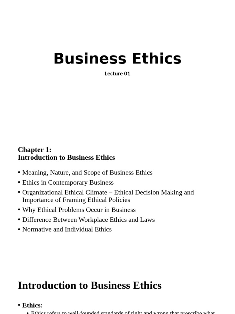 Introduction to Business Ethics | PDF | Business Ethics | Business