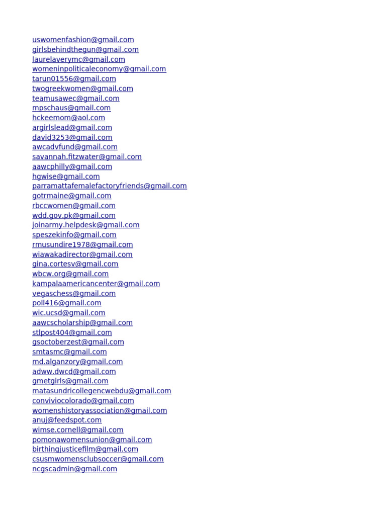 Us Female Gmail | PDF