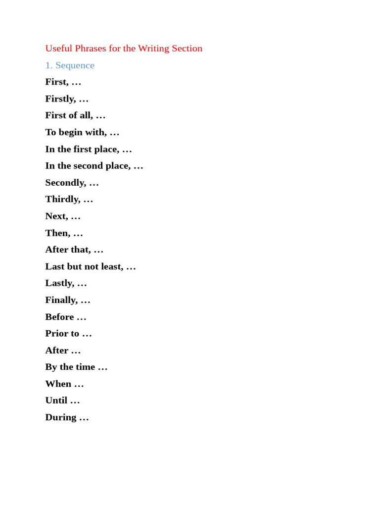 Essential Writing Phrases Guide | PDF