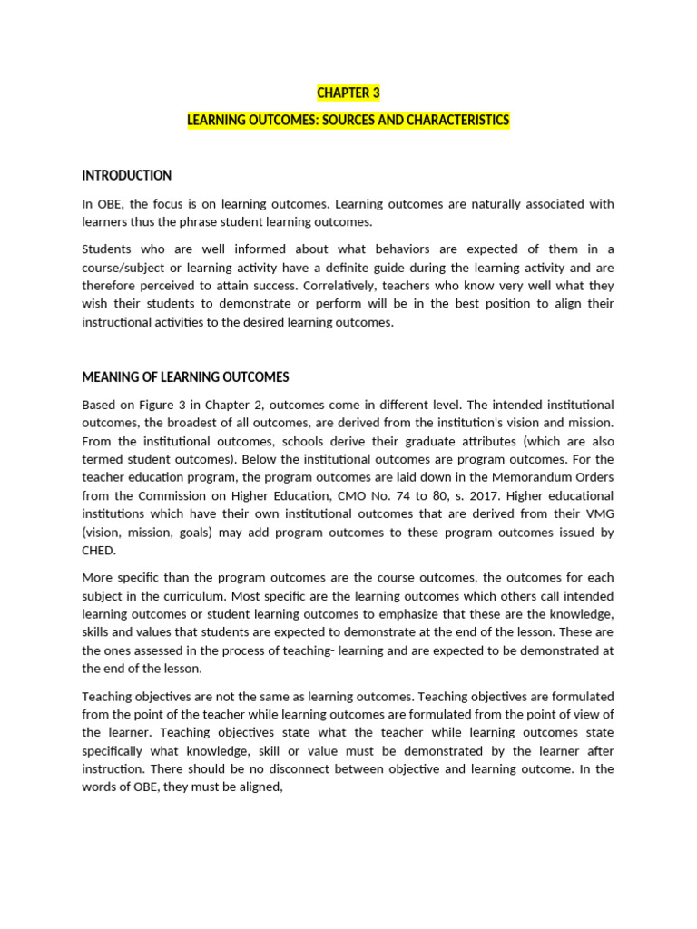 CHAPTER-3-Learning-Outcome-Sources-and-Characteristics | PDF | Learning ...