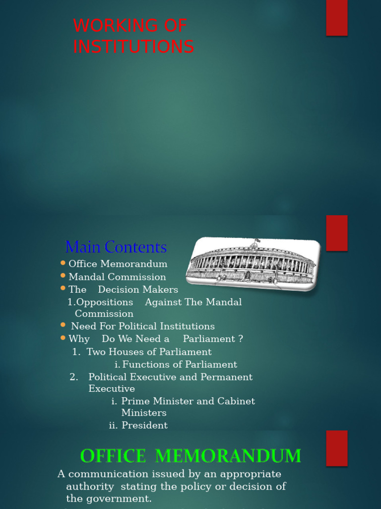 Resource 20231120154908 Working of Institutions (1) | PDF | Government ...