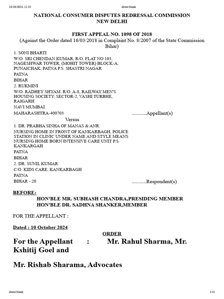 Patna Doctors Rs 50 L 257329 | PDF | Negligence | Standard Of Care